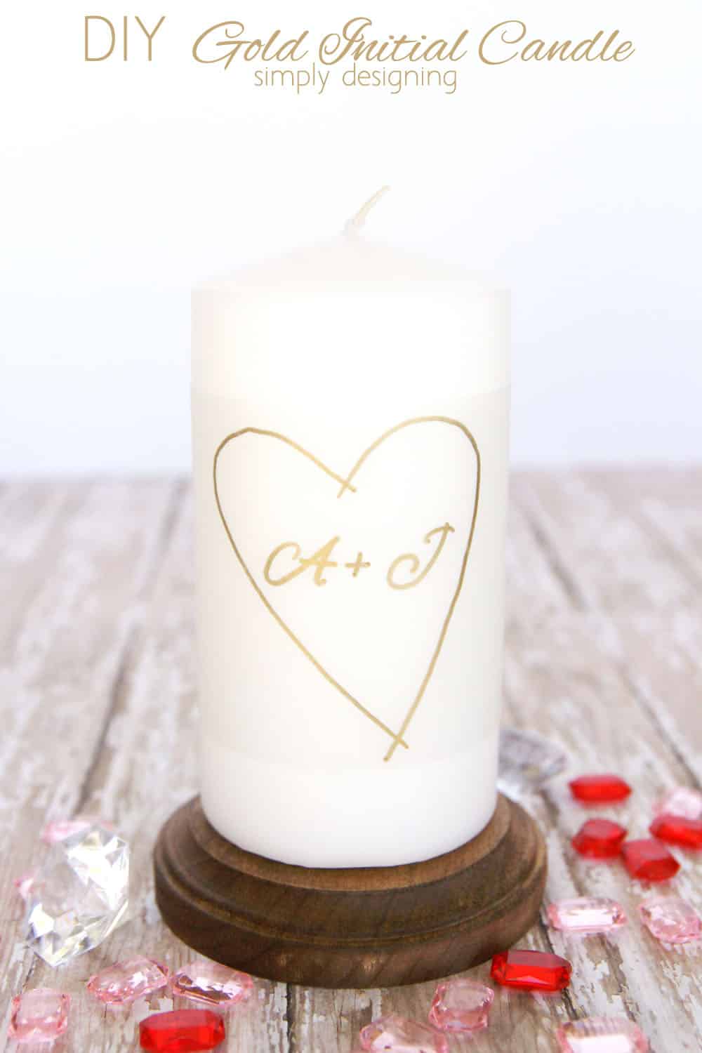 DIY Gold Initial Candle Simply Designing With Ashley