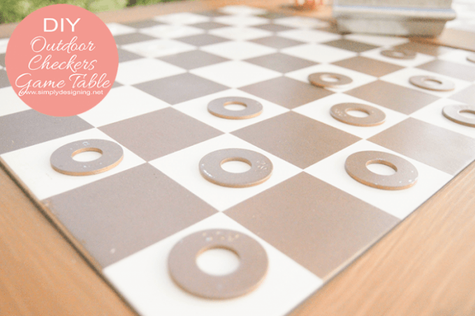 DIY Outdoor Checkers Game Table | Simply Designing with Ashley
