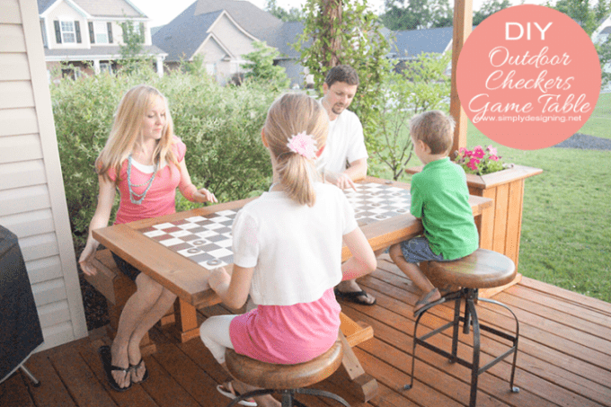DIY Outdoor Checkers Game Table | Simply Designing with Ashley