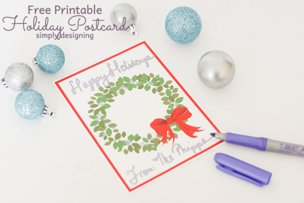 Printable Holiday Postcard | Simply Designing with Ashley