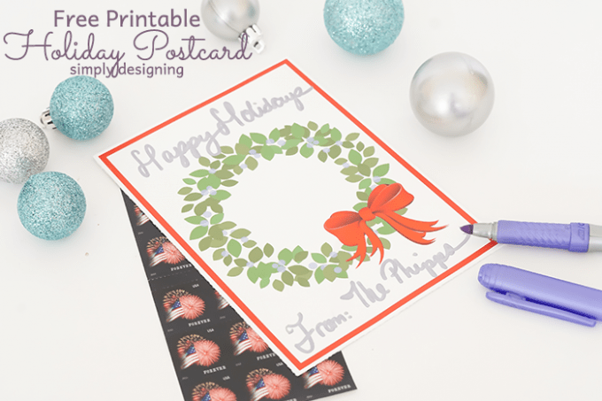 Printable Holiday Postcard | Simply Designing with Ashley
