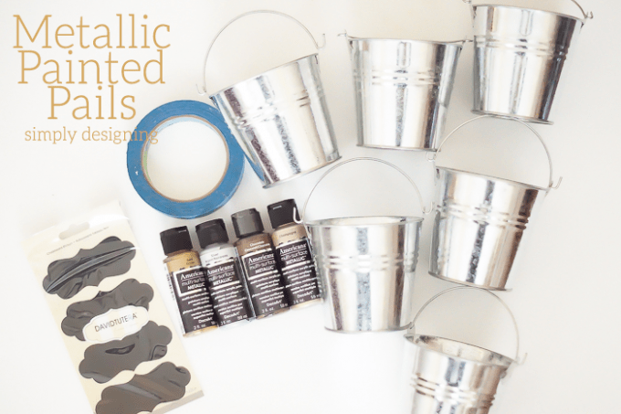 Metallic Painted Pails for Organization | Simply Designing with Ashley
