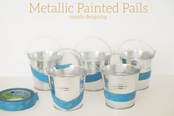 Metallic Painted Pails for Organization | Simply Designing with Ashley
