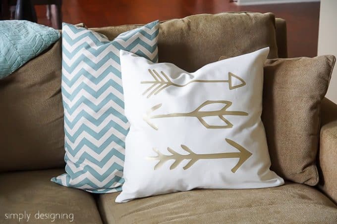 DIY Gold Arrow Pillows | Simply Designing with Ashley