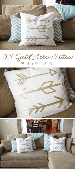 DIY Gold Arrow Pillows | Simply Designing with Ashley
