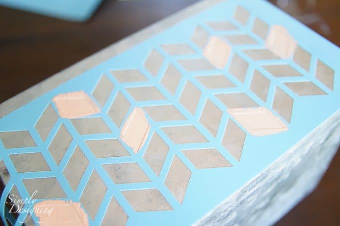 Herringbone Painted Recipe Box | Simply Designing with Ashley