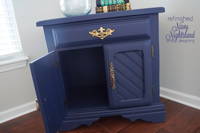 Navy Refinished Nightstand | Simply Designing with Ashley