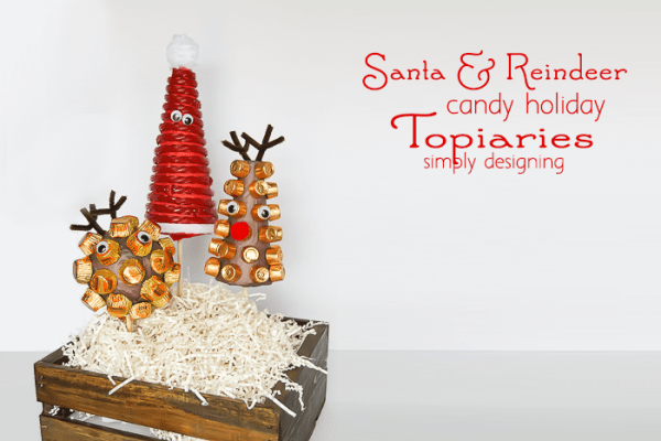Santa and his Reindeer Candy Holiday Topiaries | Simply Designing with ...