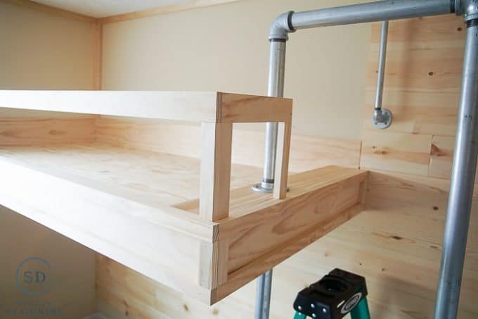 Industrial Loft Bed with Rock Wall and Fireman's Pole | Simply ...