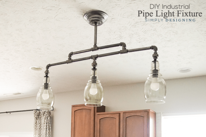 DIY Light Fixture | How to use Industrial Piping for a custom size and ...