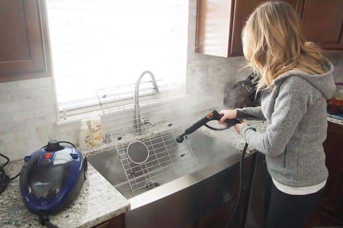 How to Clean a Kitchen Sink Grid | Simply Designing with Ashley